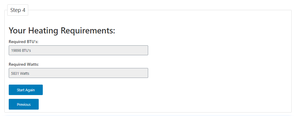 How do I calculate the radiator size for a room?