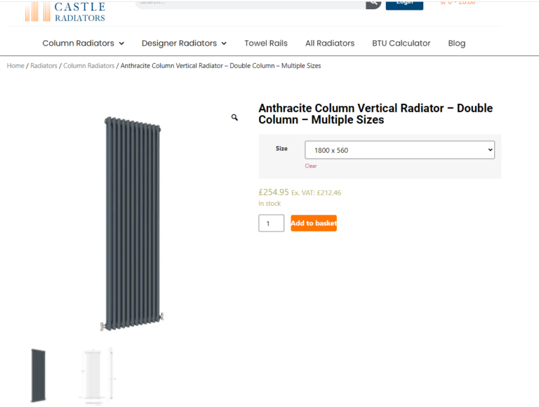 How do I calculate the radiator size for a room?